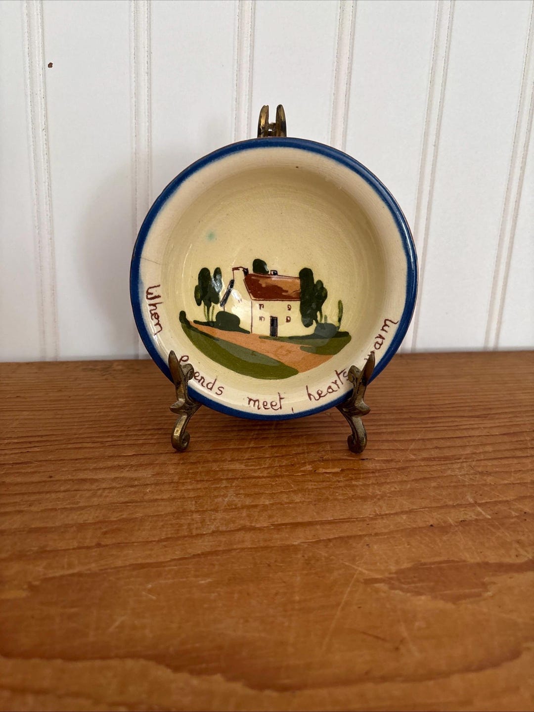 Vintage Devon England Pottery Motto Ware Red Clay Small Bowl ...