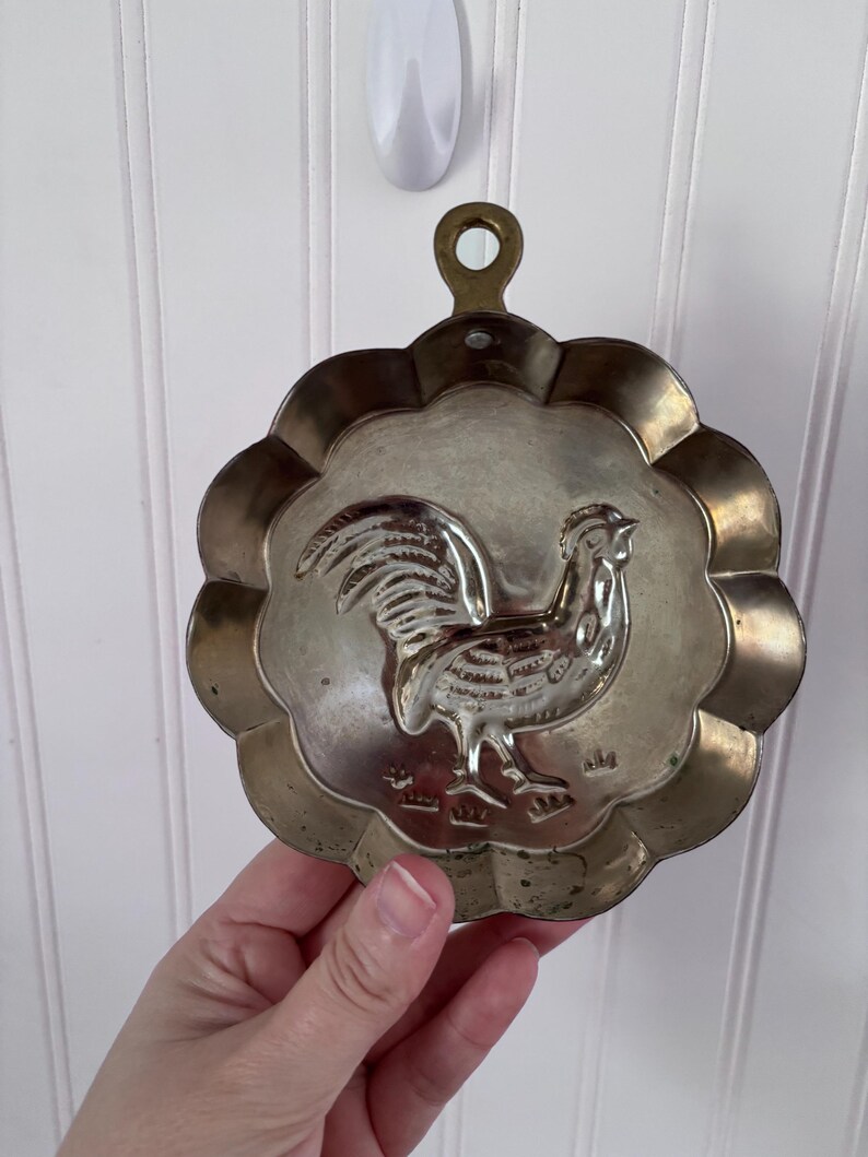 Vintage Hammered Copper Brass Rooster Chicken Mold Wall Hanging - Etsy