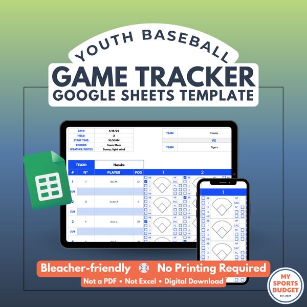 Baseball score sheet - Etsy México