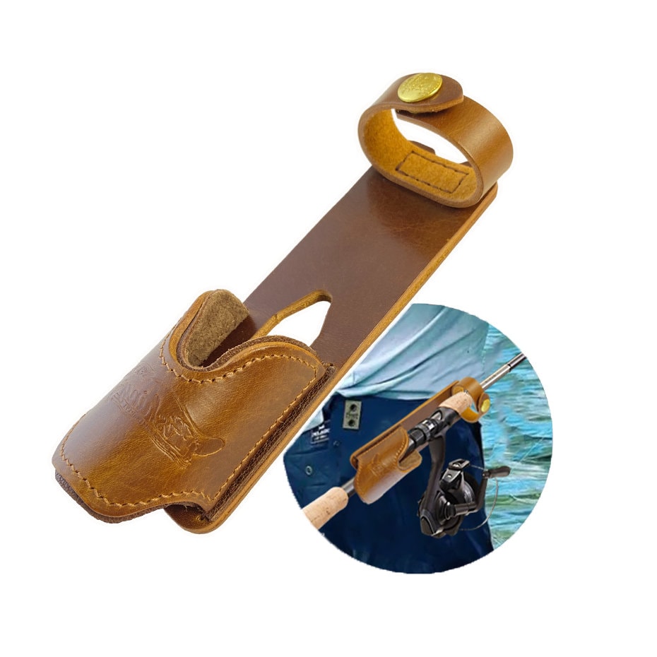 Leather Fishing Rod Holster for Belt Fly Fishing Pole Holder Lure ...