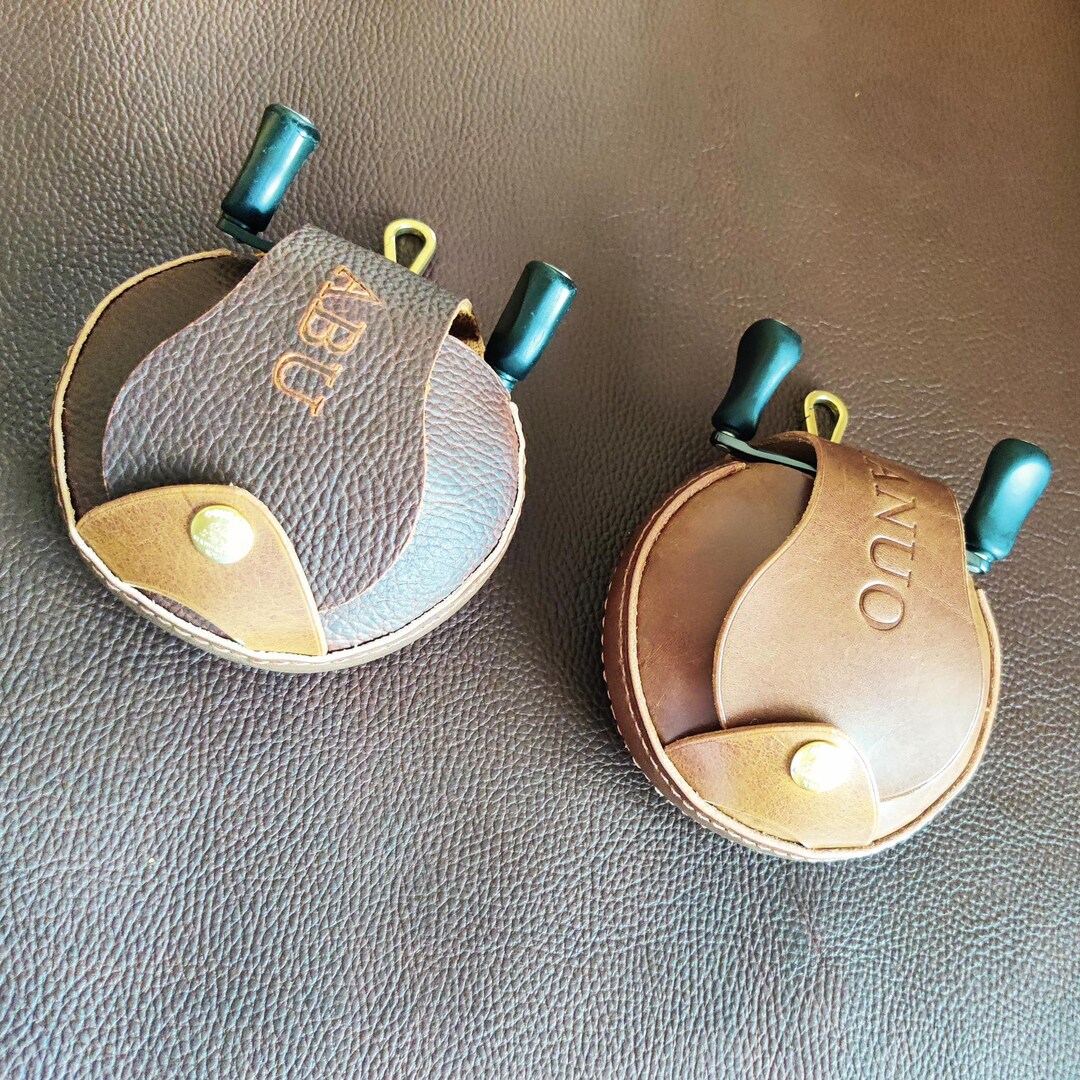 Personalized Leather Fly Fishing Reel Case - Etsy