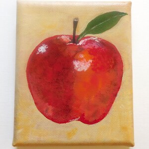 Red Apple Acrylic Painting - Etsy