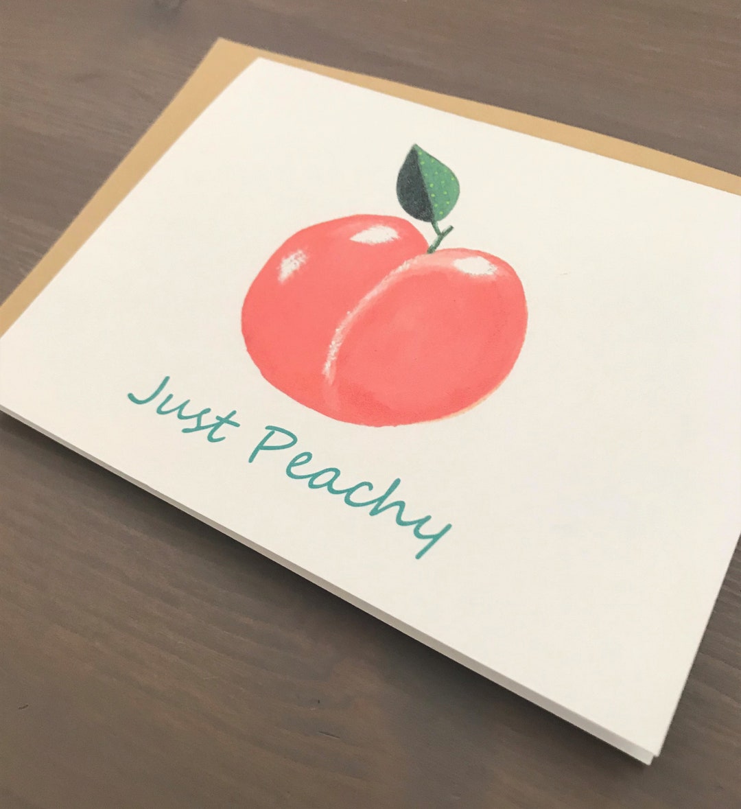Peach Note Card - Etsy