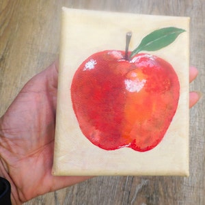 Red Apple Acrylic Painting - Etsy