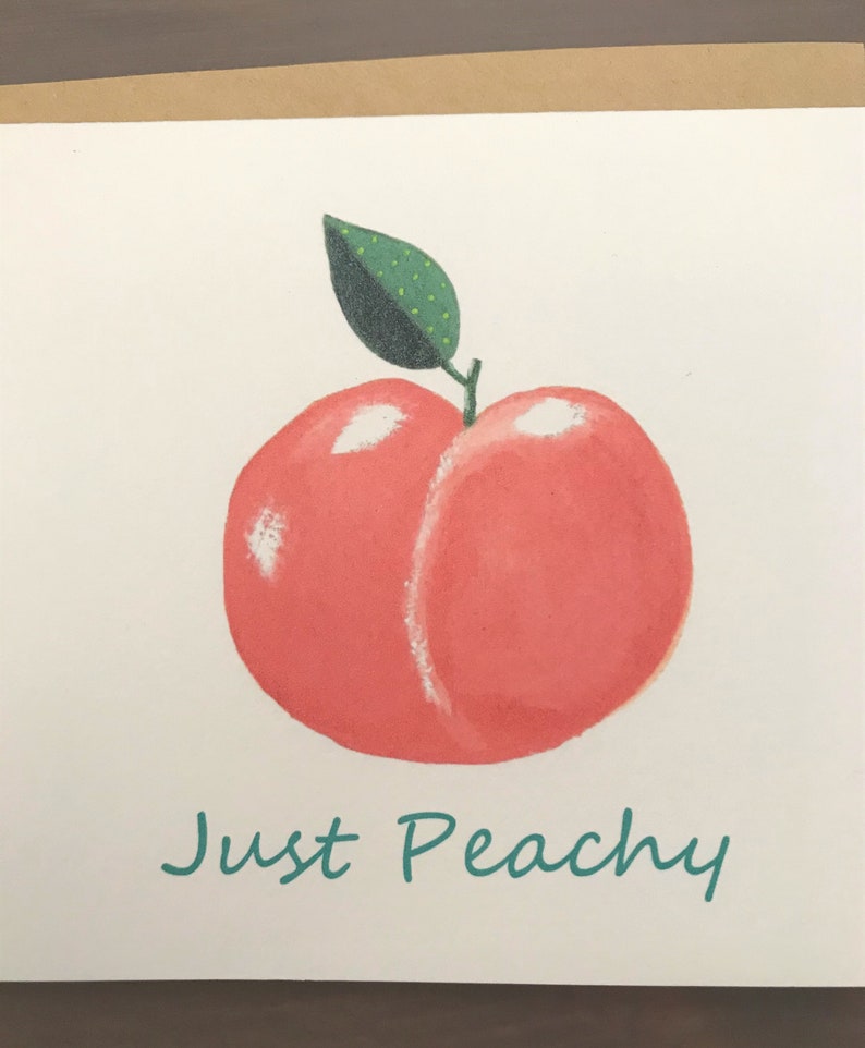 Peach Note Card - Etsy