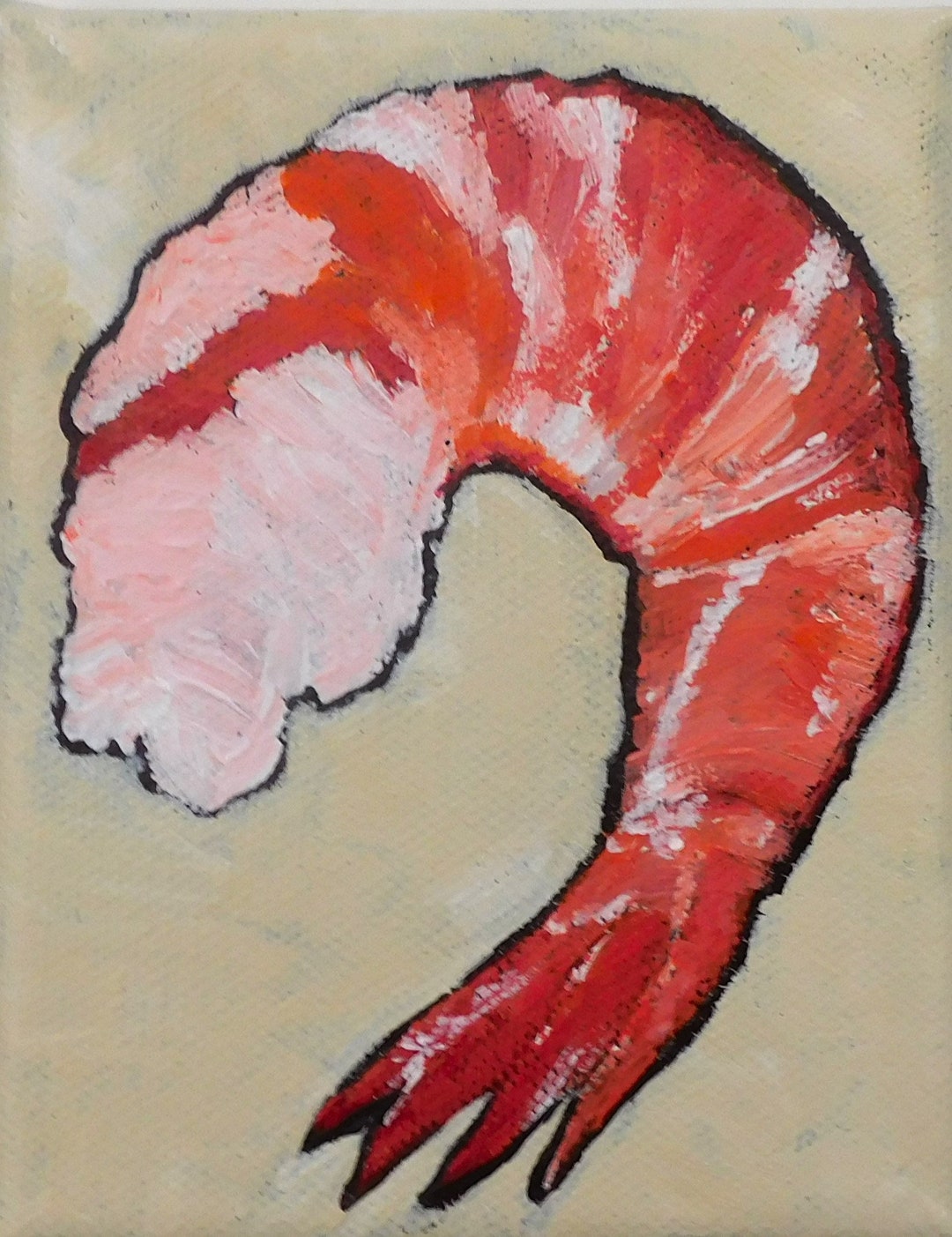 Shrimp Acrylic Painting - Etsy