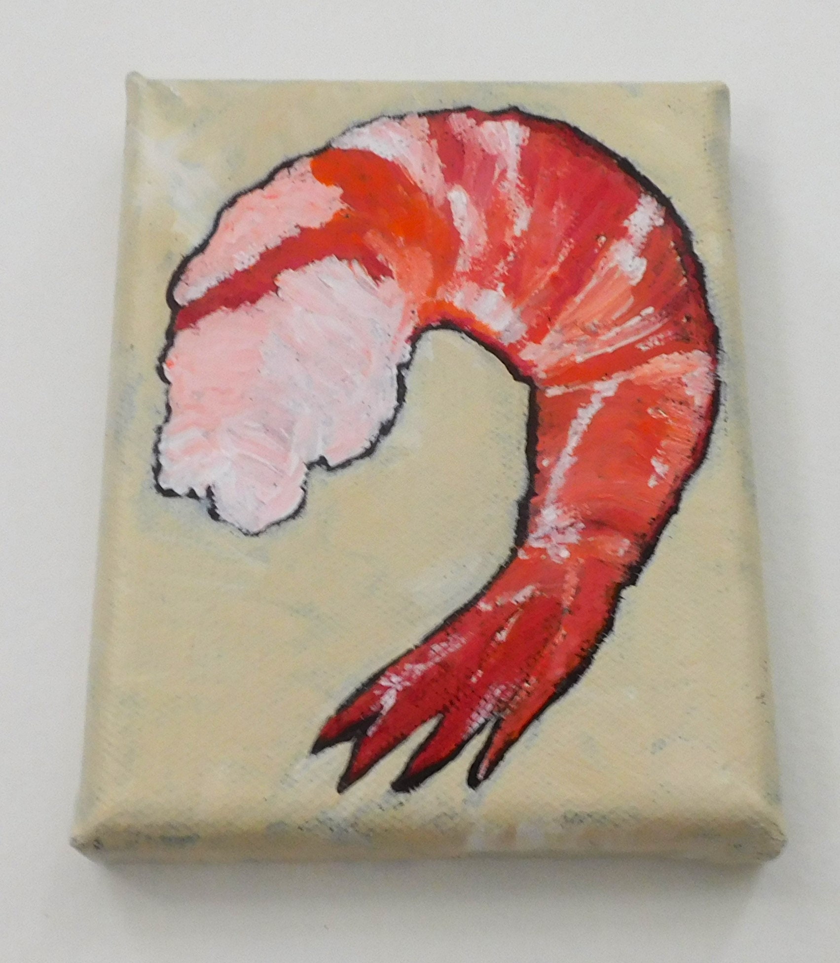 Shrimp Acrylic Painting - Etsy