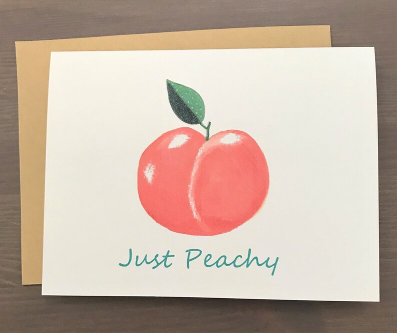 Peach Note Card - Etsy
