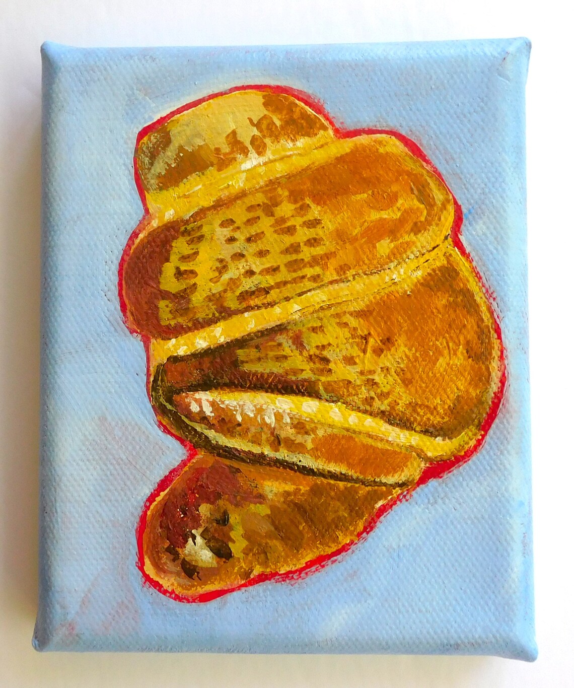 Croissant Acrylic Painting - Etsy
