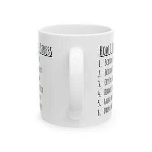 Funny Stress Management Mug: How I Handle Stress List, Sarcastic ...