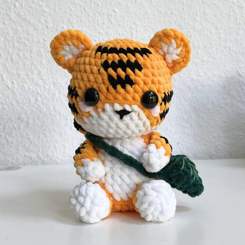 Baby Tiger Crochet Pattern Safari Tiger Cute Tiger With Safari Hat and ...