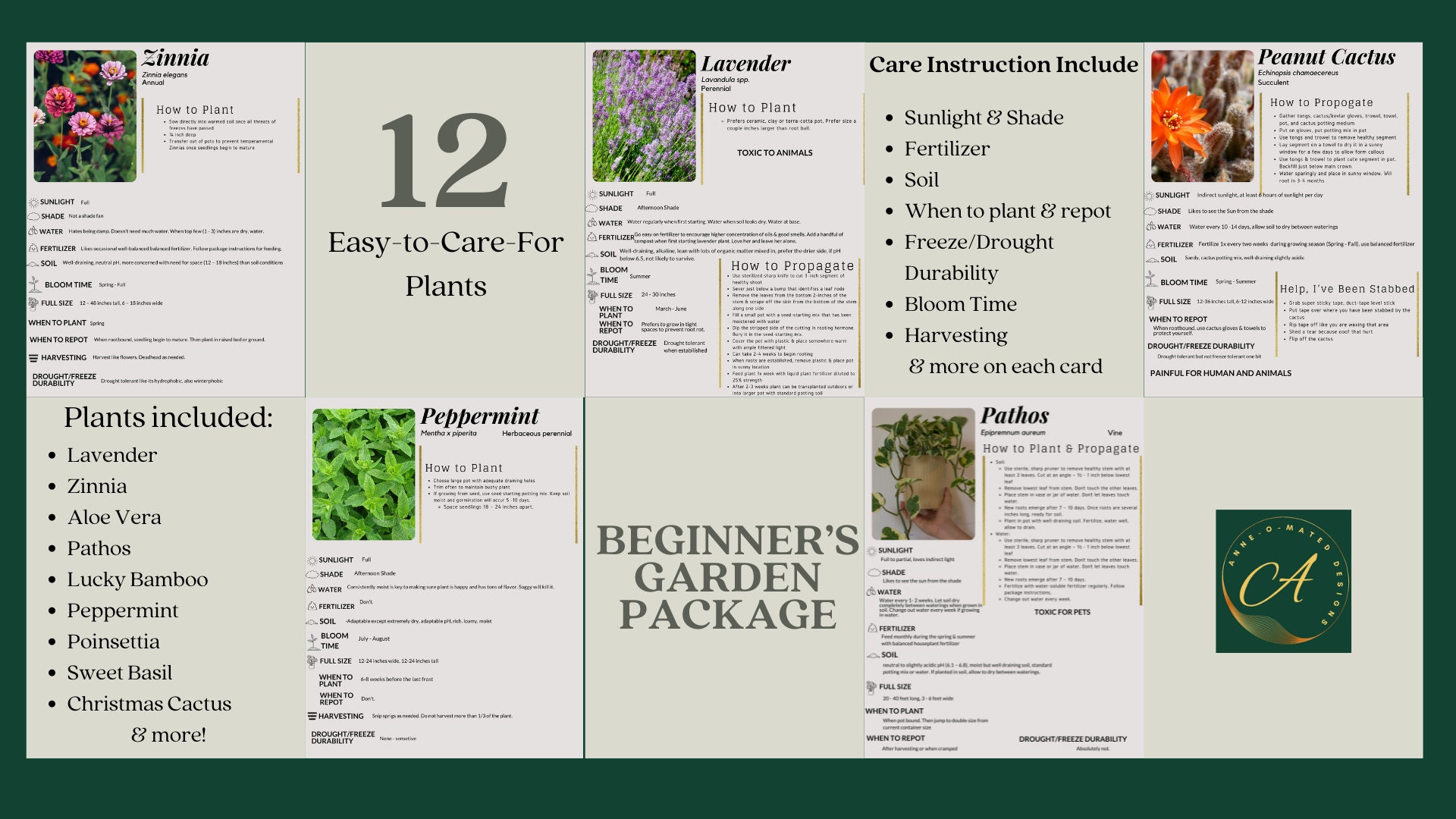 Beginner's Garden Plant ID & Care Cards - Etsy