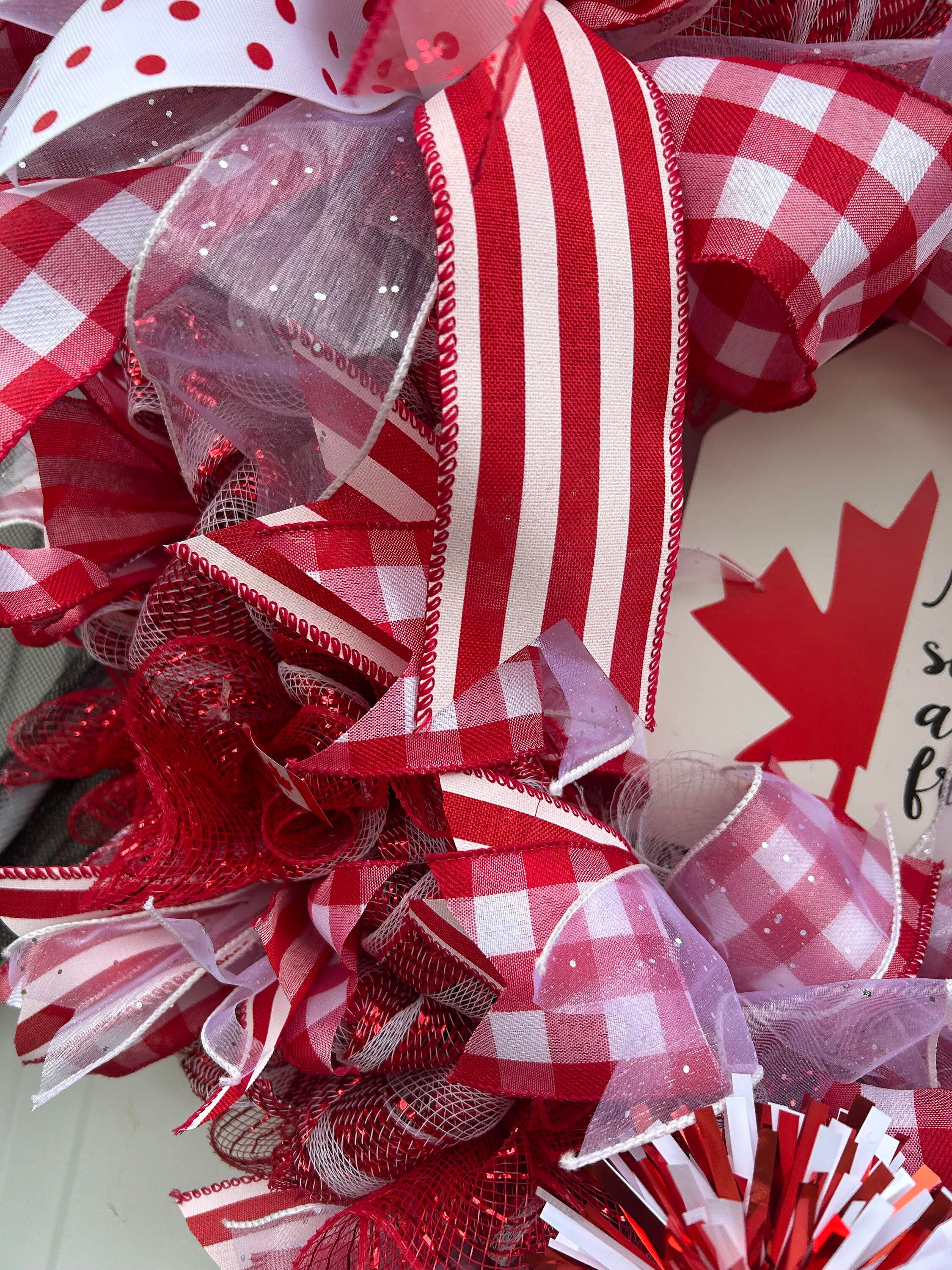 Red and White Patriot Wreath, True North Strong and Free Tribute ...