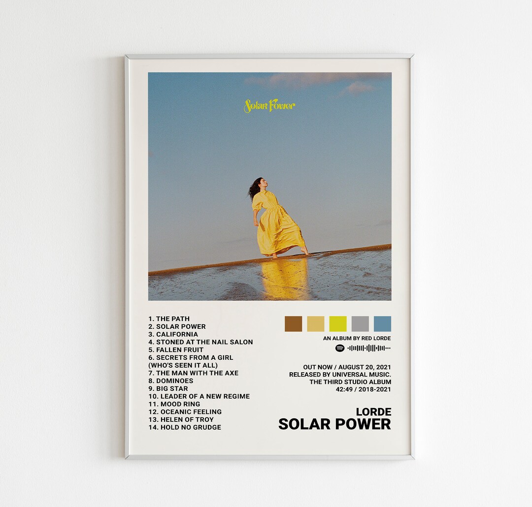 Lorde Poster, Solar Power Album Poster, Poster Print Wall Art, Album Tracklist Poster, Custom ...