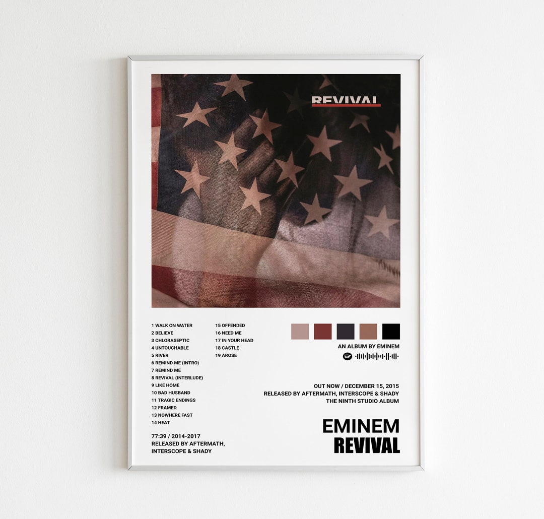 Eminem Poster, Revival Album Poster, Tracklist Poster, Poster Print ...