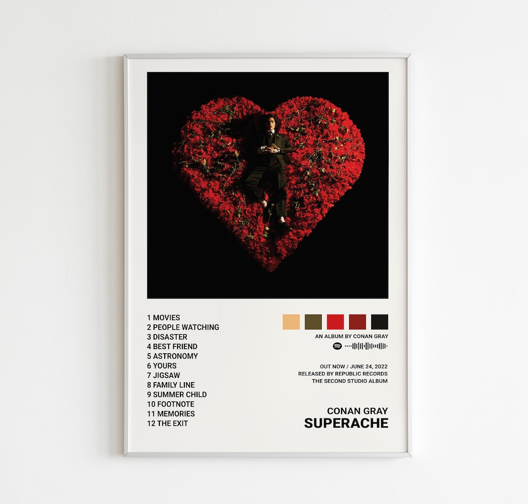 Conan Gray Poster, Superache Album Poster, Album Cover Poster, Poster ...
