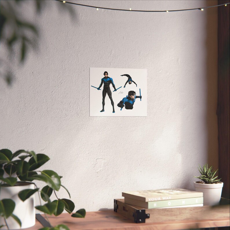 Nightwing Matte Posters for Comic Fans, Superhero Decor, Wall Art ...