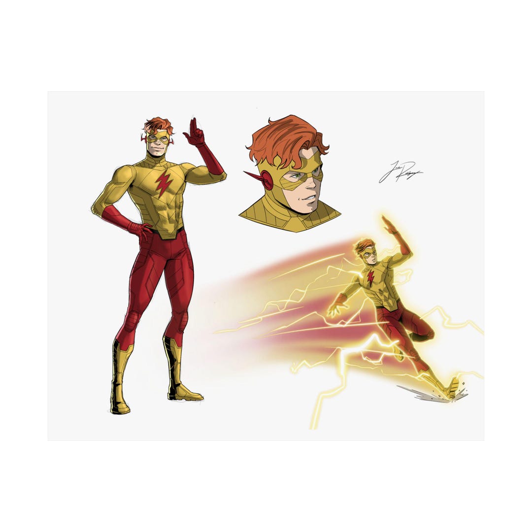 Kid Flash DCU Fan Concept Character Art Print, Matte Horizontal Posters ...