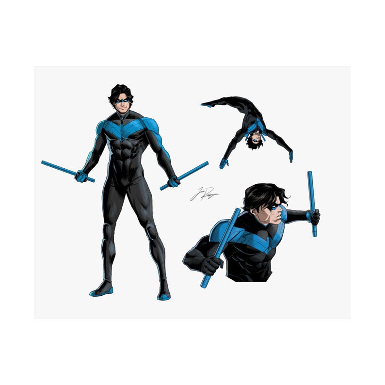 Nightwing Matte Posters for Comic Fans, Superhero Decor, Wall Art ...