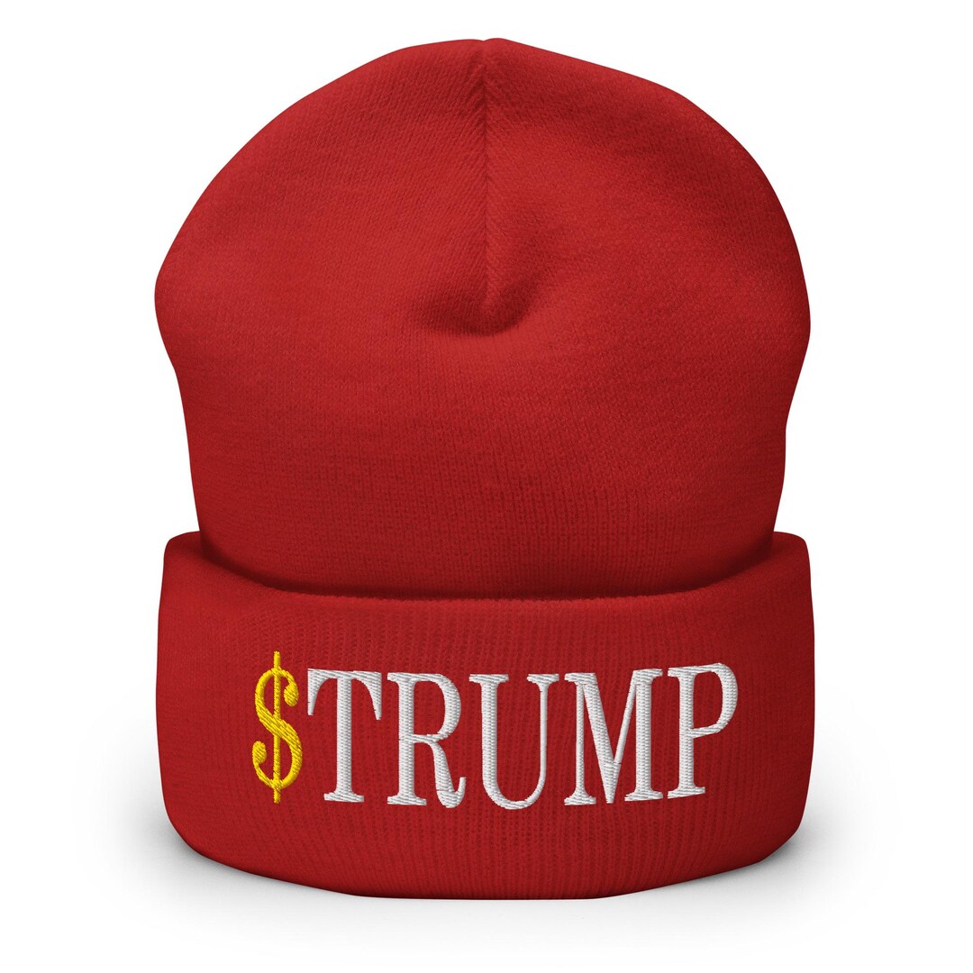 Trump Official Trump Meme Coin Embroidered Cuffed Knit Beanie - Etsy