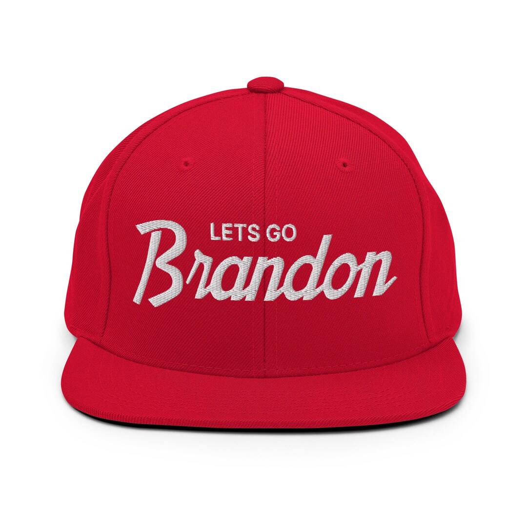 Let's Go Brandon Script Flat Bill Brim Snapback Hat - Etsy