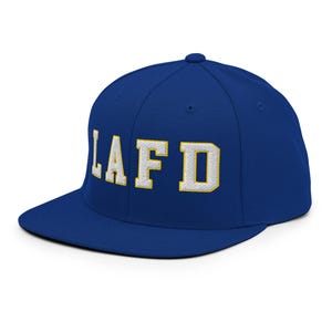 LAFD Los Angeles Fire Department Football Embroidered Flat Bill Brim ...