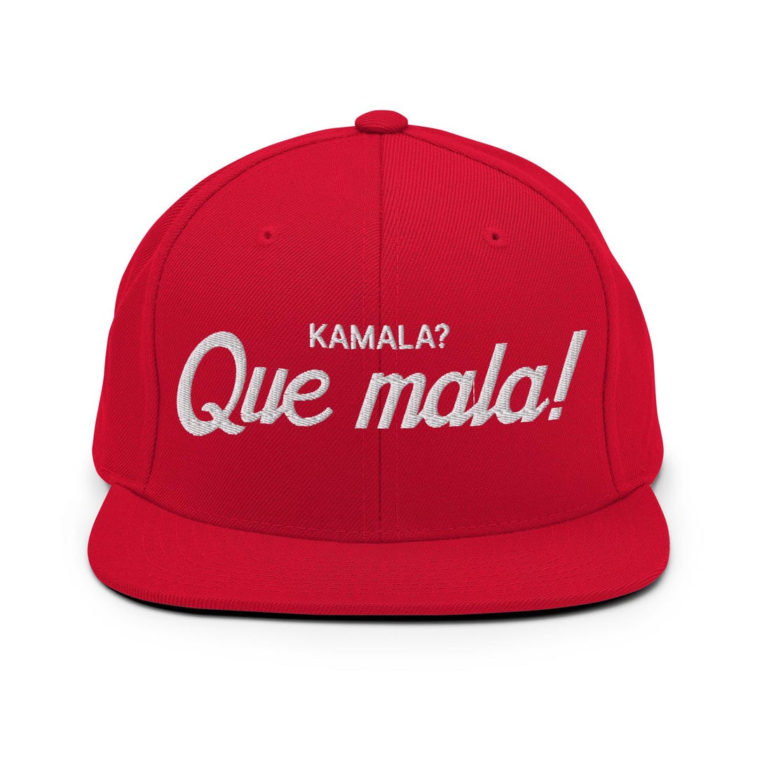 Kamala Harris Que Mala Flat Bill Brim Snapback Hat - Etsy