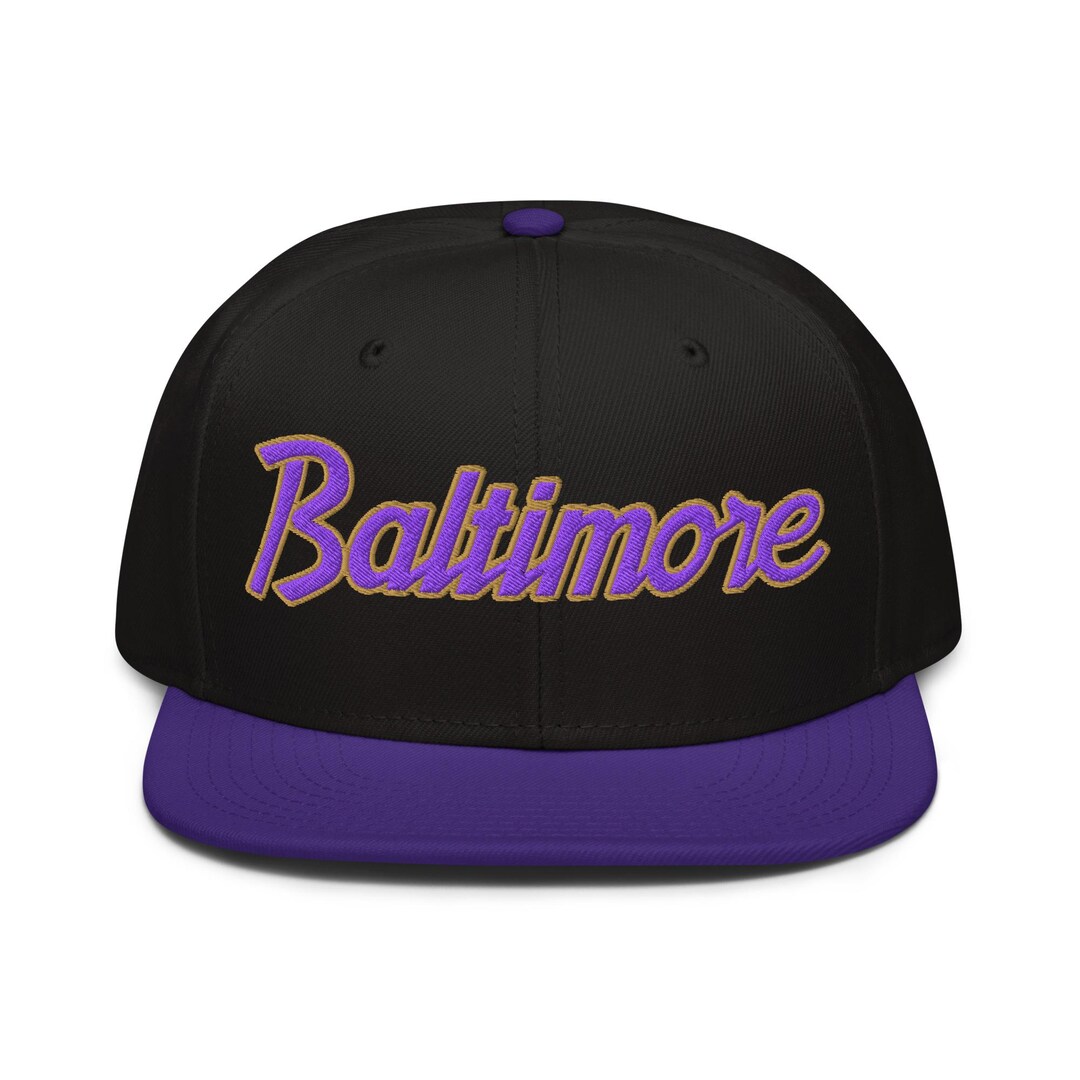 Baltimore Football Vintage Sports Script Flat Bill Brim Snapback Hat - Etsy