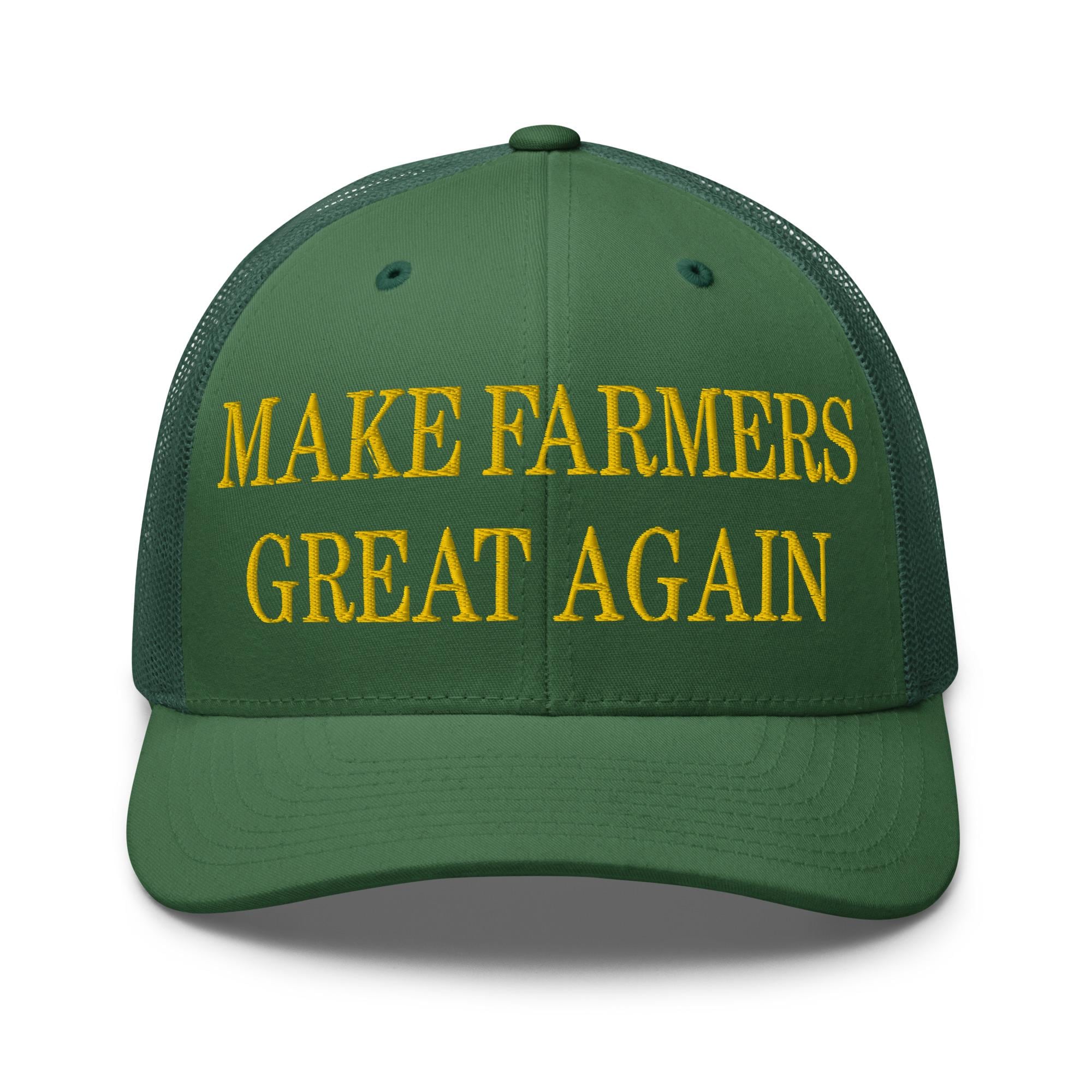 Make Farmers Great Again Green Yellow Embroidered Mesh Trucker Hat - Etsy