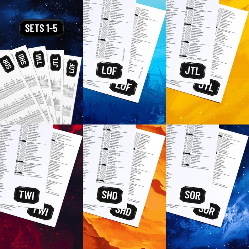 Star Wars Unlimited Checklist Printable Card List Minimal SWU Binder ...