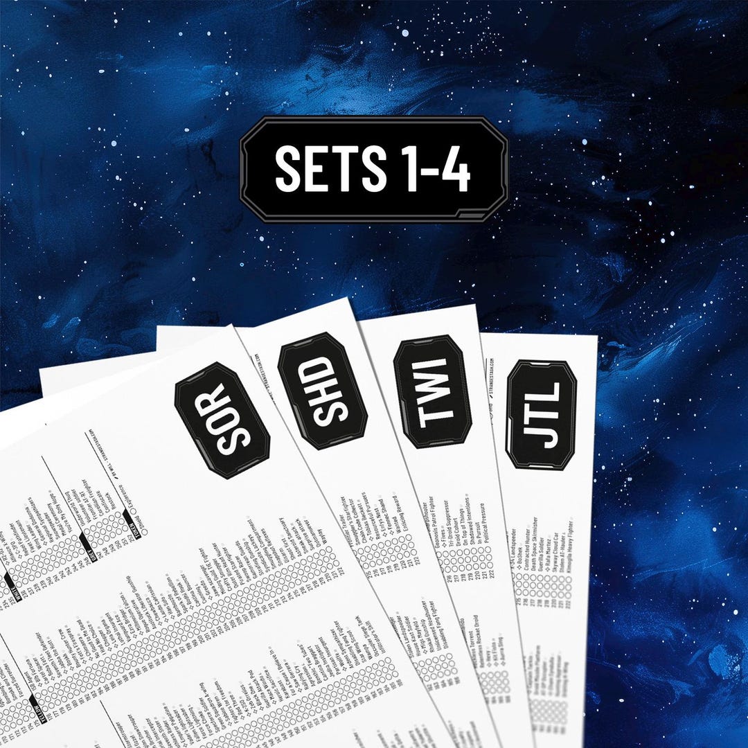 Star Wars Unlimited Checklist Printable Card List Minimal SWU Binder ...