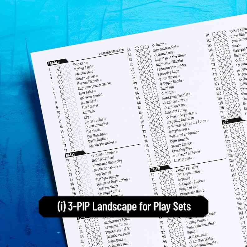 Legends of the Force Checklist LOF Star Wars Unlimited SWU Minimal ...