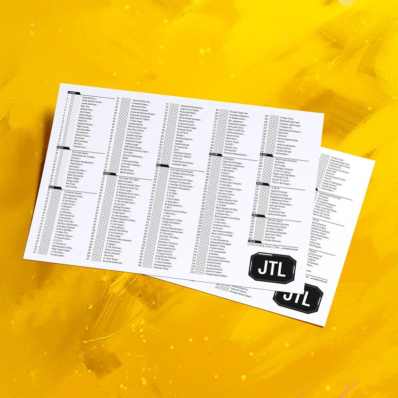 Star Wars Unlimited Checklist Printable Card List Minimal SWU Binder ...