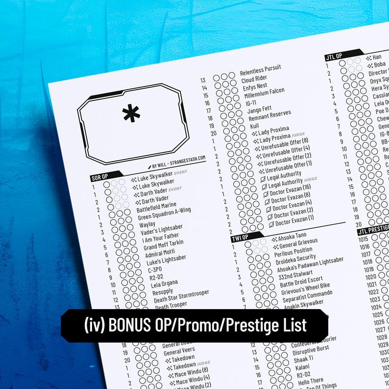 Secrets of Power Checklist SEC Star Wars Unlimited SWU PDF (set 6) - Etsy