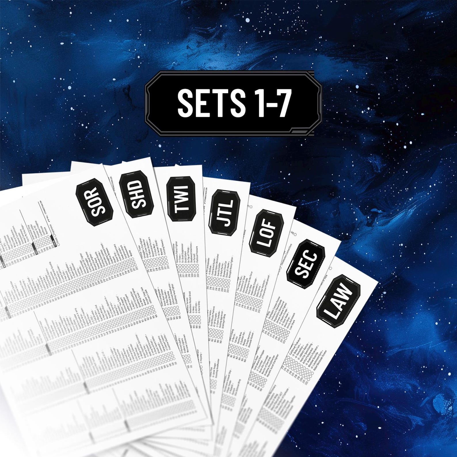 Star Wars Unlimited Checklist Printable Card List Minimal SWU Binder ...