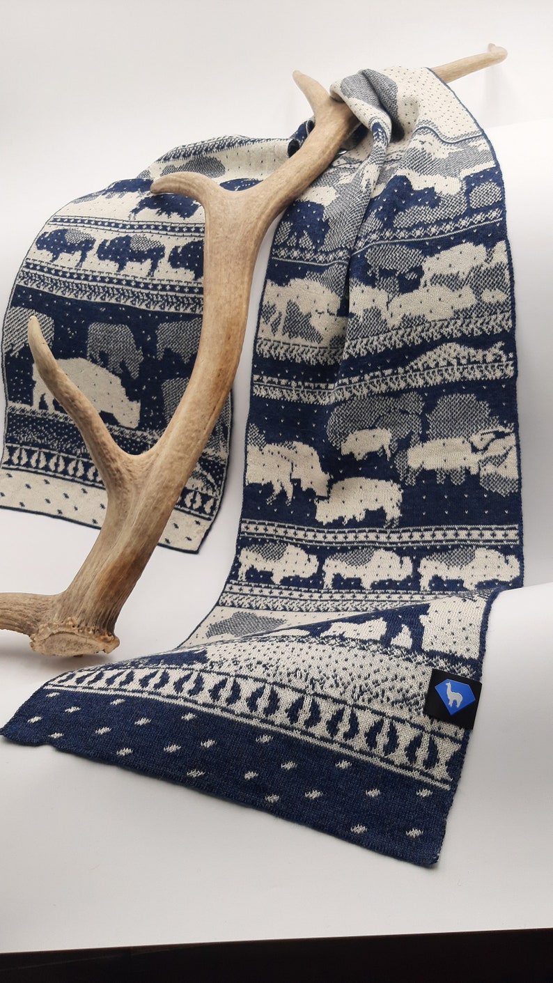 Alpaca Scarf Roaming Bison Knit - Made in Montana USA - Etsy