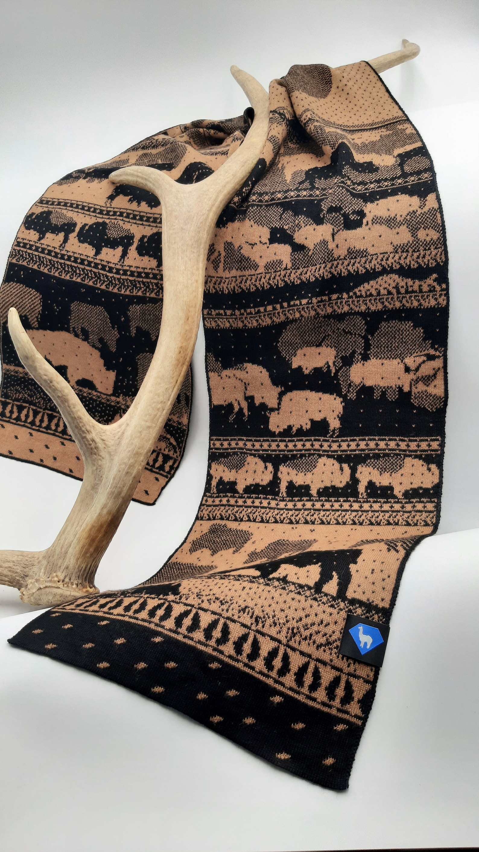 Alpaca Scarf Roaming Bison Knit - Made in Montana USA - Etsy