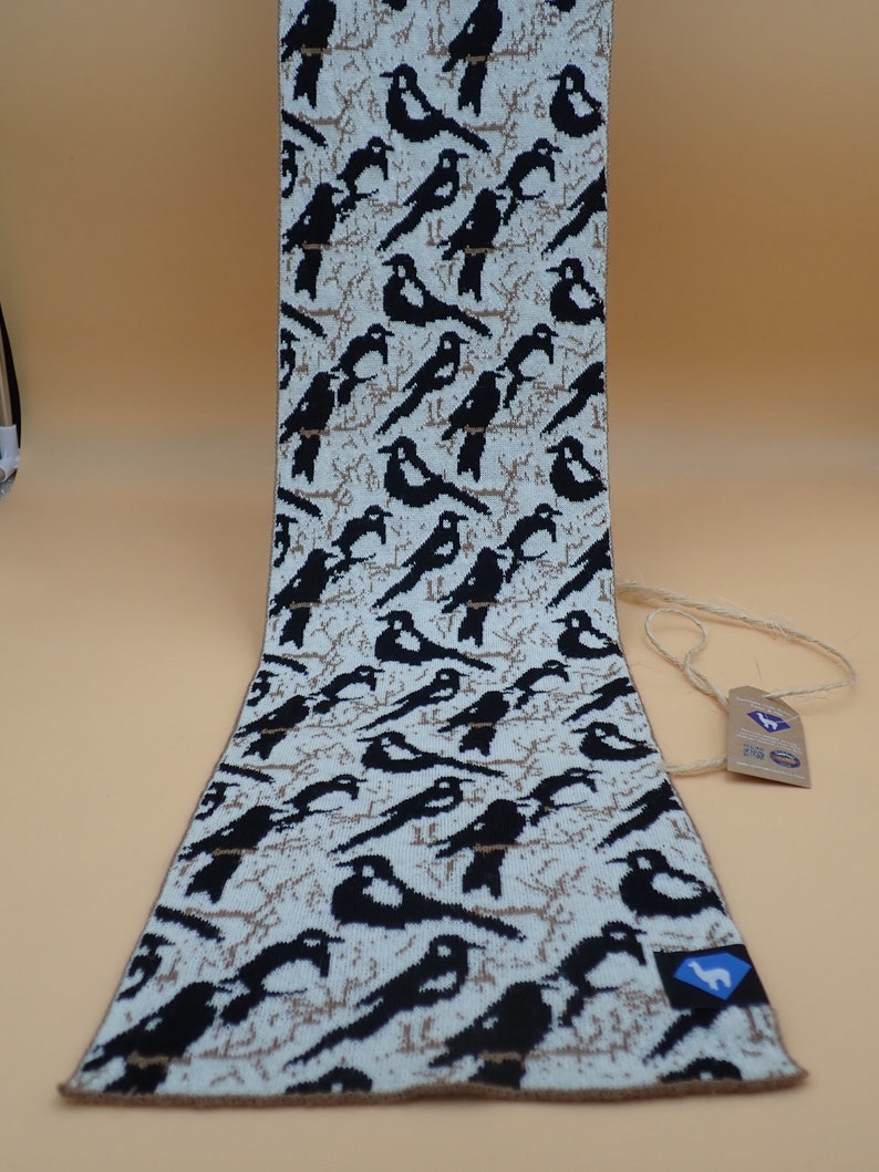 Alpaca Scarf Magpie Mischief Knit - Made in Montana USA - Etsy