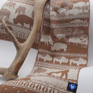 Alpaca Scarf Roaming Bison Knit - Made in Montana USA - Etsy