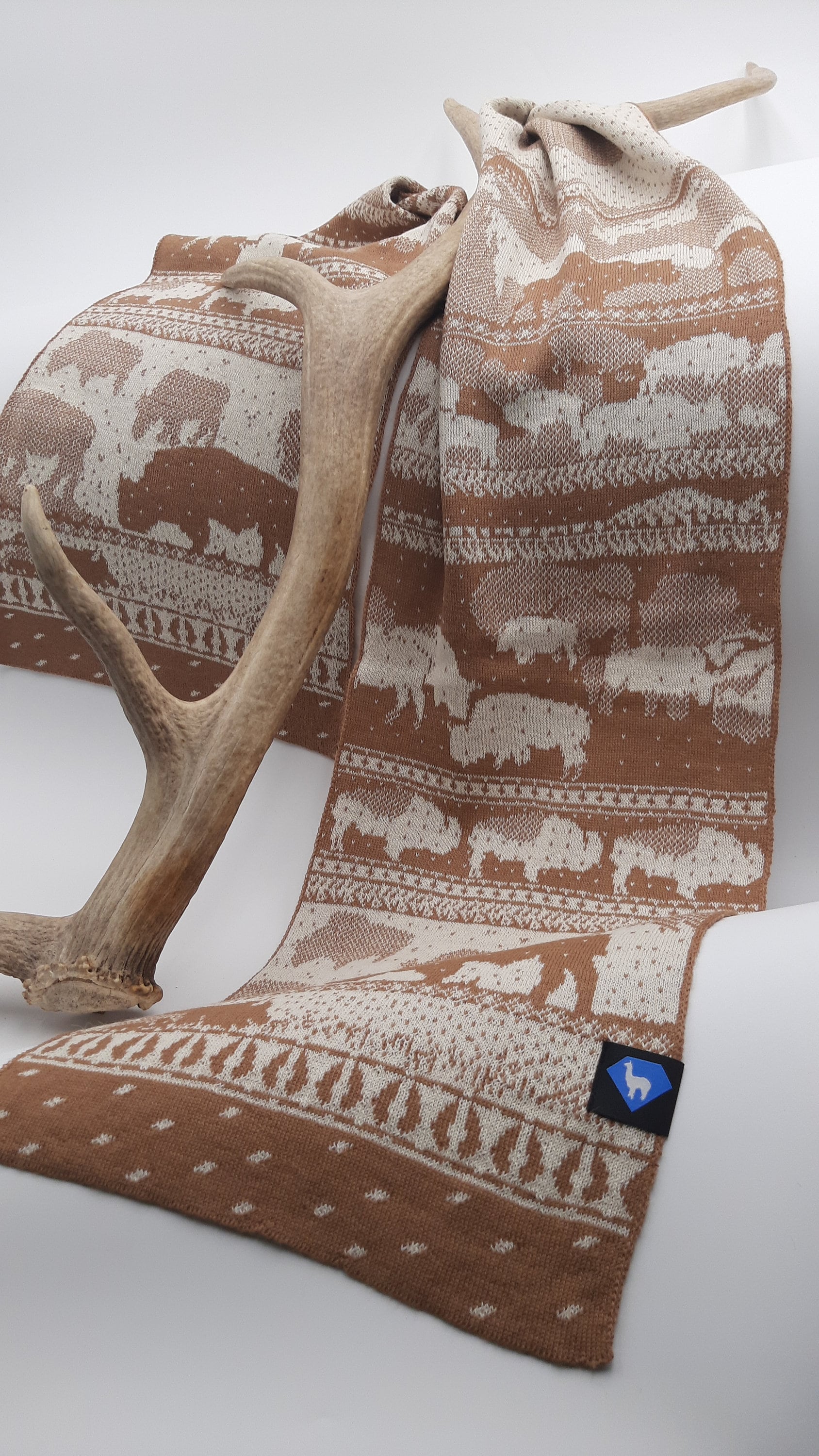 Alpaca Scarf Roaming Bison Knit - Made in Montana USA - Etsy