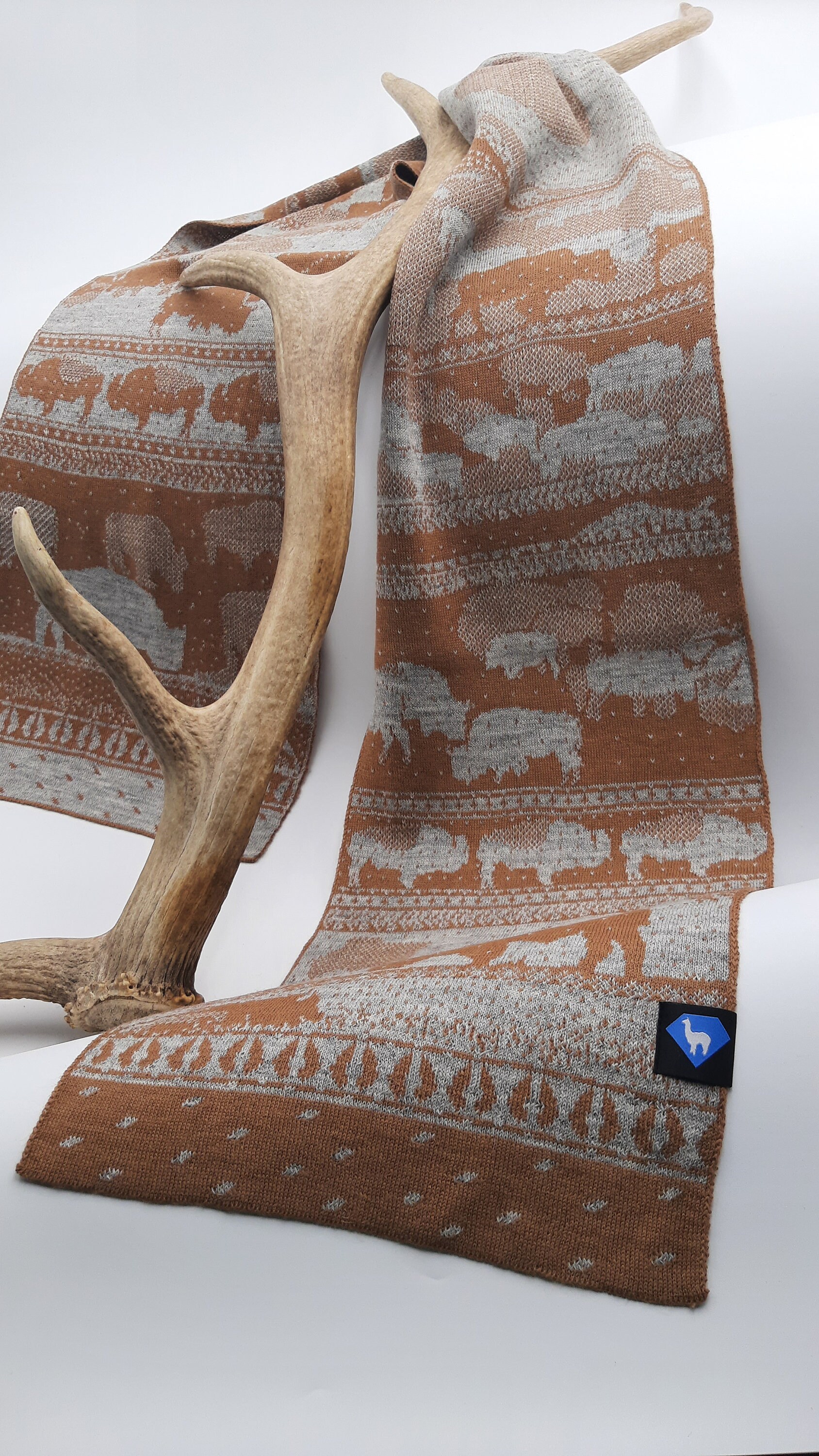 Alpaca Scarf Roaming Bison Knit - Made in Montana USA - Etsy