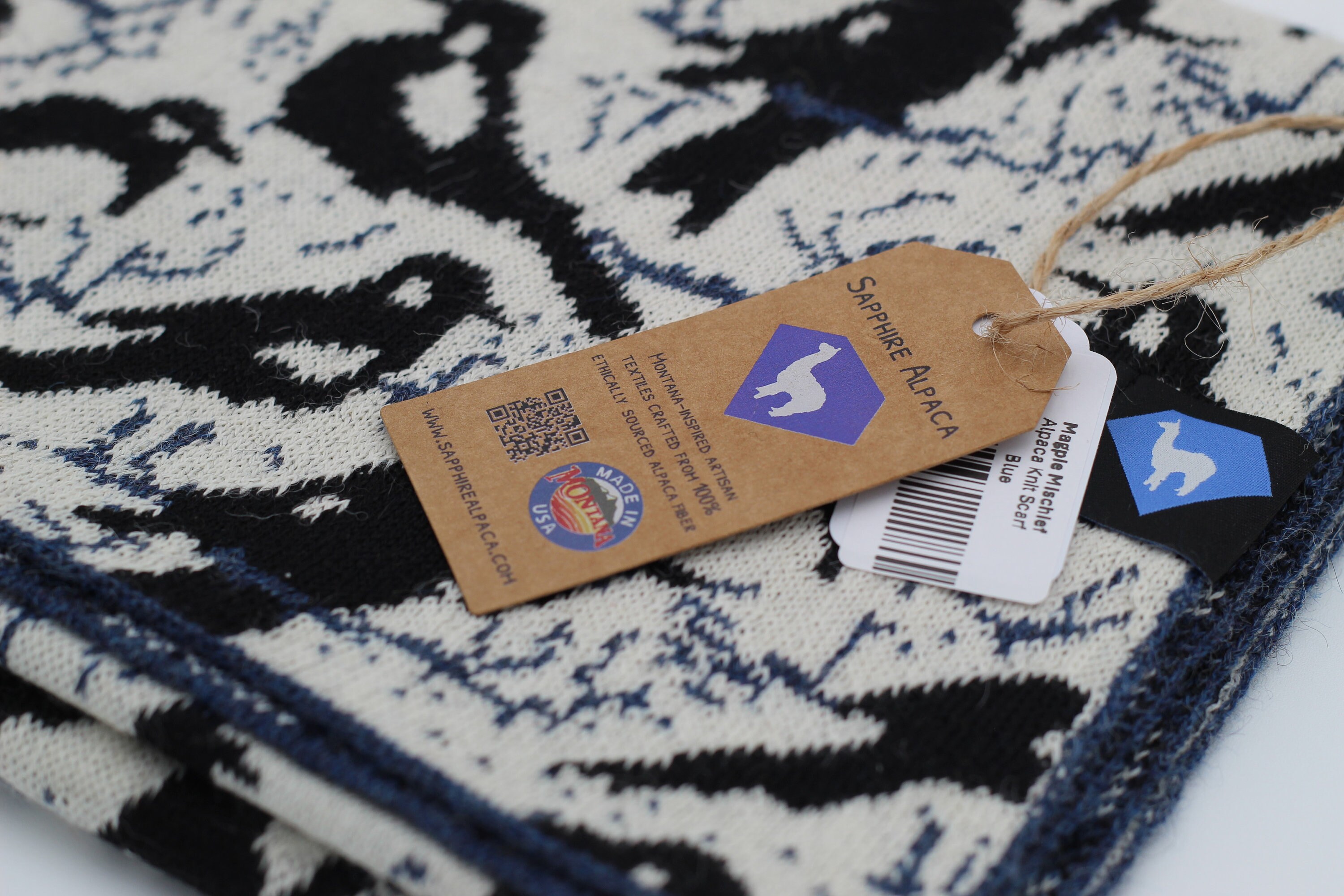 Alpaca Scarf Magpie Mischief Knit - Made in Montana USA - Etsy