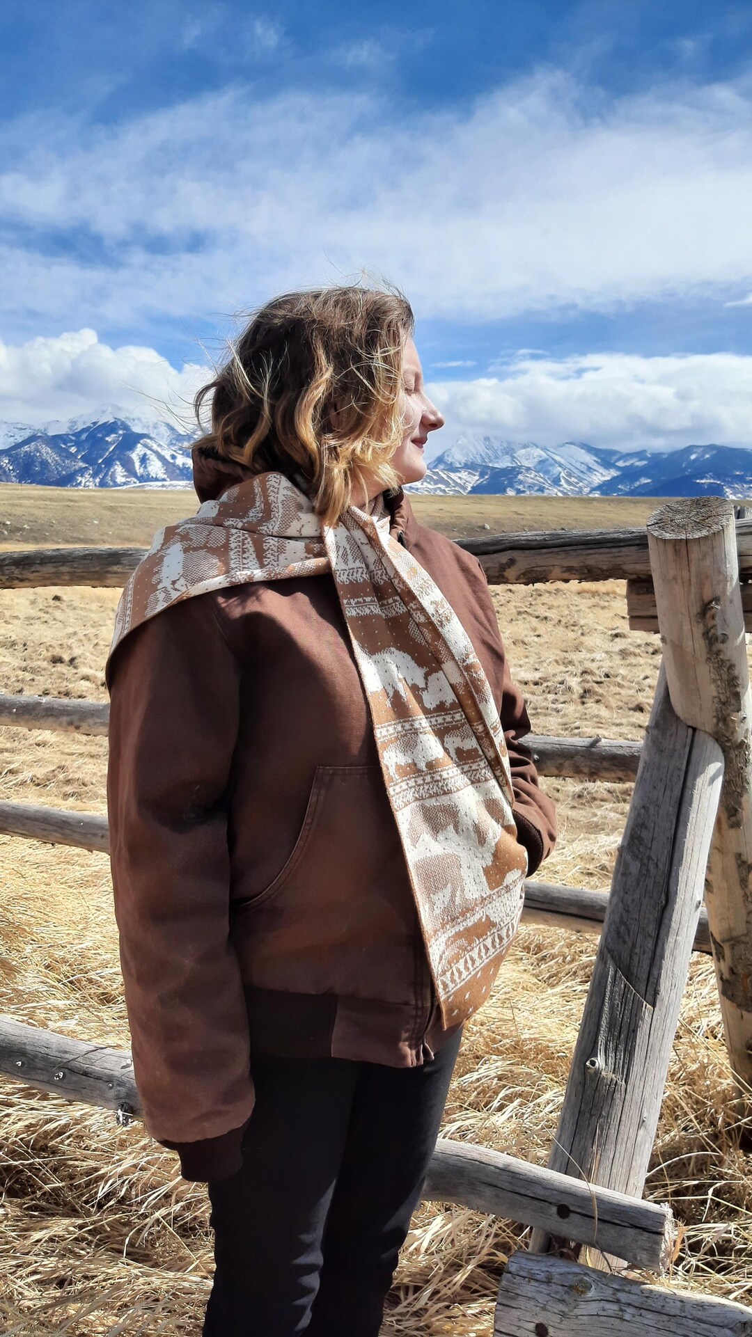 Alpaca Scarf Roaming Bison Knit - Made in Montana USA - Etsy