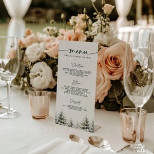 4x9 Menu Mockup PSD, Event Program Mockup, Table Menu Mockup, Wedding ...