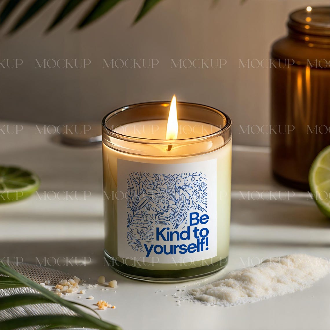 Lumient Candle Mockup PSD, Minimalist Glass Candle Mockup, Candle Label ...