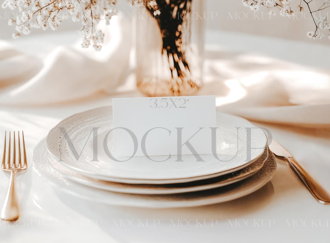 Wedding Table Card Mockup, PSD Flat Card Mock, Buffet Card Mockup ...