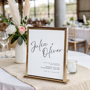 Gold Frame Table Sign Mockup, Table Number Mockup, Bar Menu Sign Mockup ...