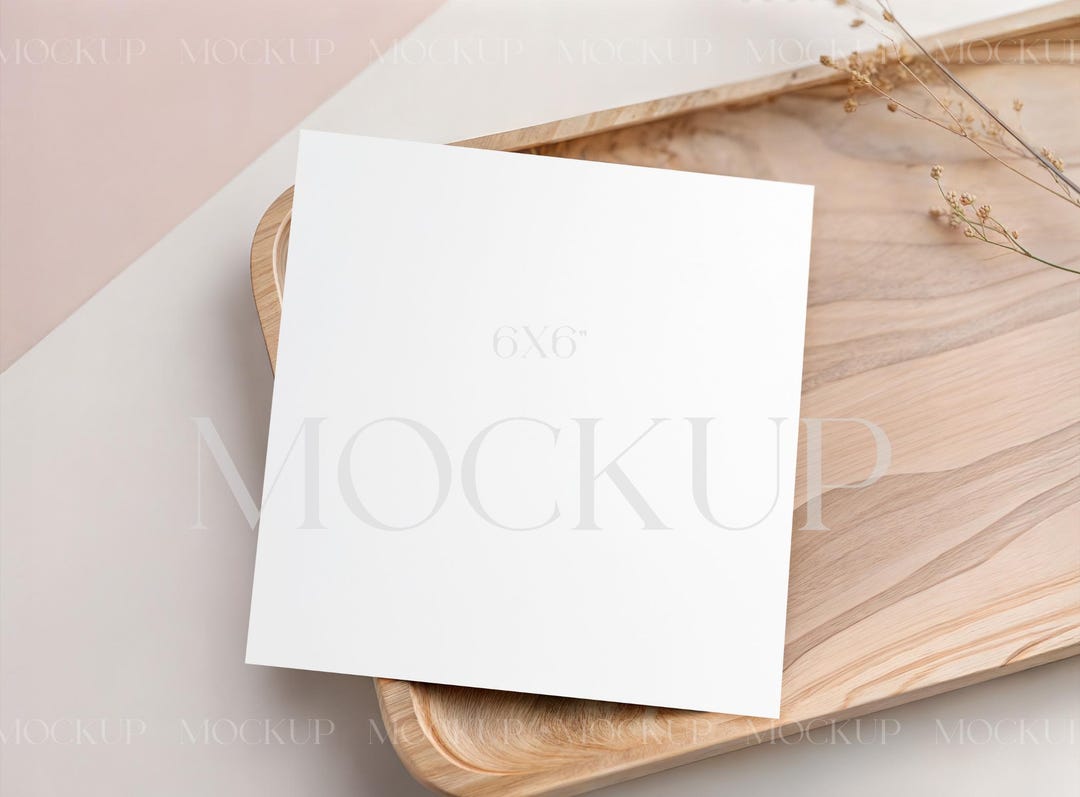 Wedding Invitation Mockup PSD, Minimalist Square Card Mockup, Square ...