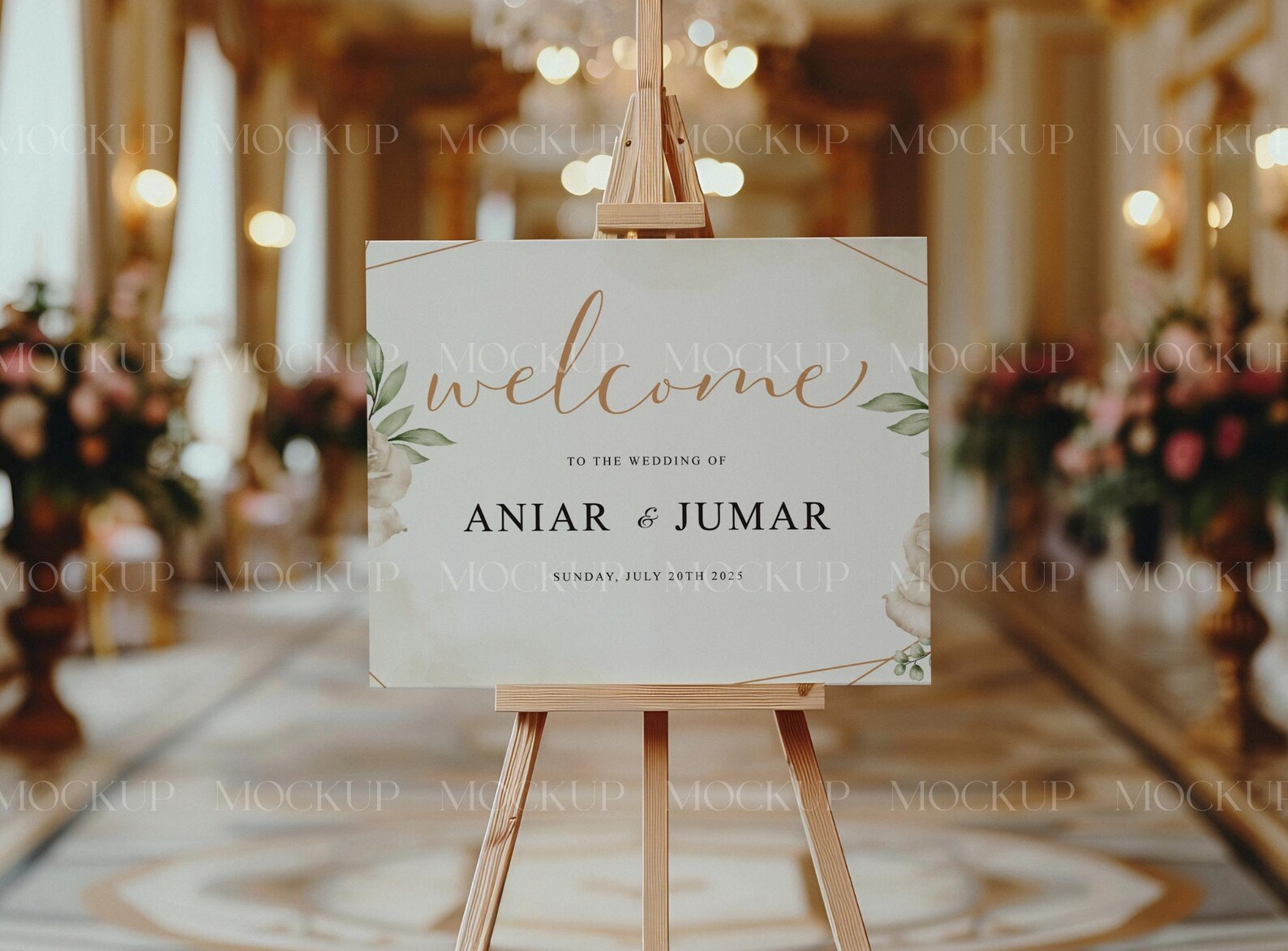 Landscape Welcome Sign Mockup, Horizontal Sign Mockup, Wedding Signage ...