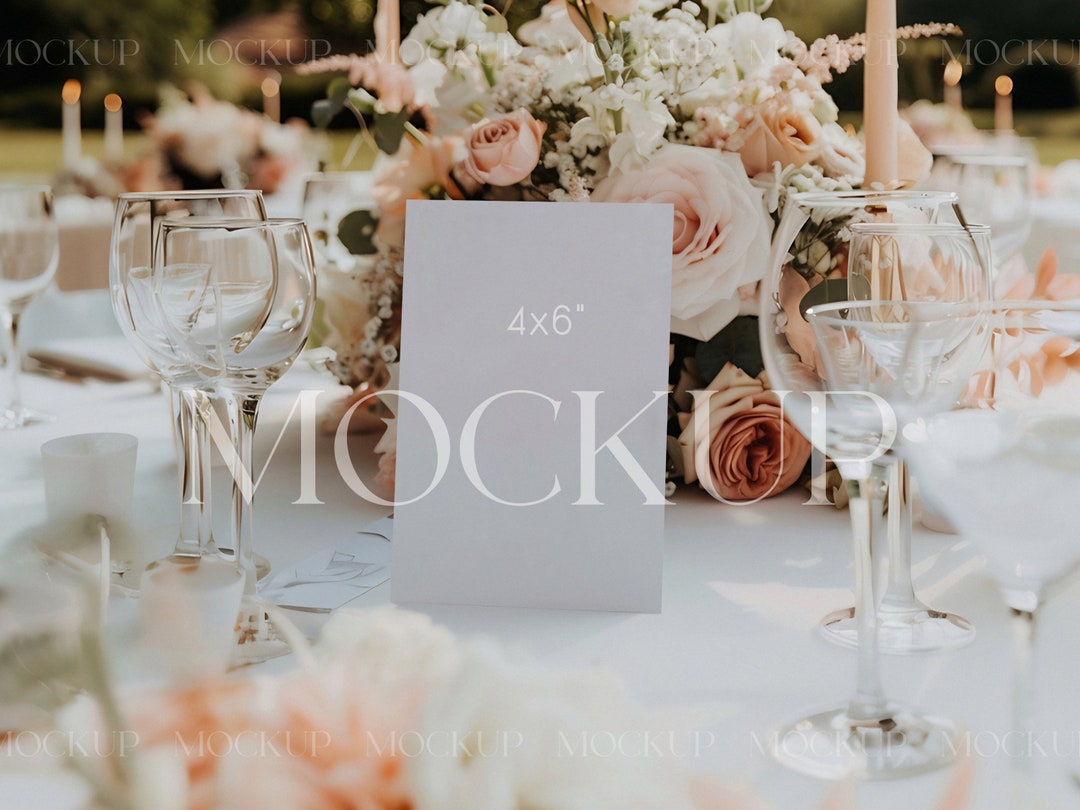 4x6 Menu Mockup, Table Card Mockup, 4x6 Card Mockup, 4x6 Ratio Mock ...